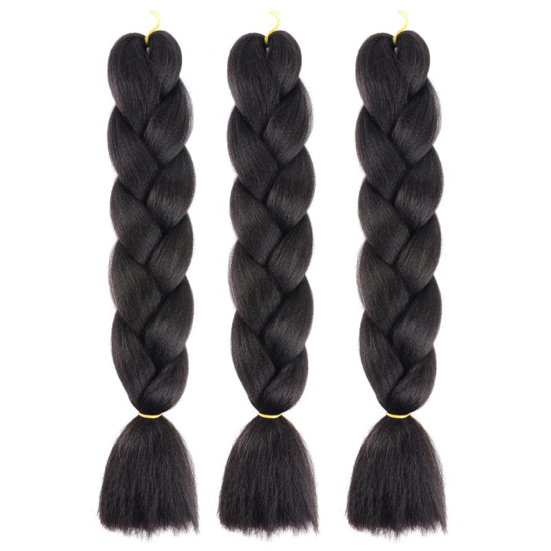 IFLY ウィッグ エクステ ブレイズ 編み込み グラデーション 三つ編み ストレート つけ毛 耐熱 おさげヘアー 男女子供兼用 3本セット日常使う結婚式 二次会 デート パーティ24inch/60cm 100g/本【セット内容】三つ編みエ...