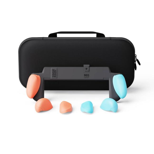 Savage Raven by Skull &amp; Co. Switch2専用カバー「NeoGrip2」人間工学デザイン　三種類交換可能グリップ　精密軽量「セット」「ネオンブルーレッド」「人間工学に基づくデザイン」人間工学に基づいて設計...
