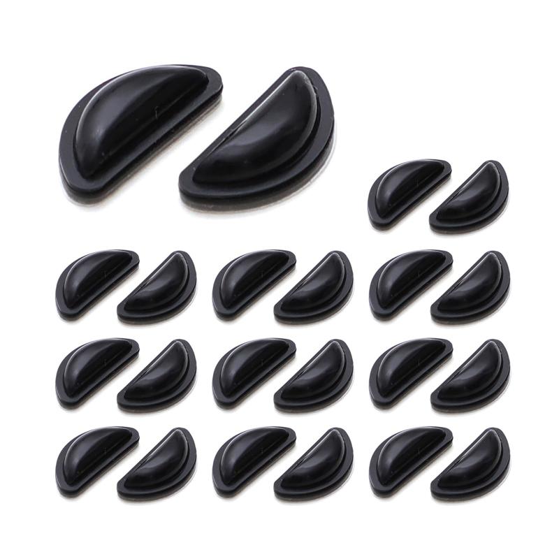 [TRkin] メガネ 鼻パッド シリコン 滑り止め ノーズパッド 軽量 跡 防止 パット メガネずれ落ち防止 ノーズパッド 両面テープ採用 10セット計20個（ブラック）【ズレ防止】皮脂によるメガネの滑りを防止します。メガネをかけた鼻当て...