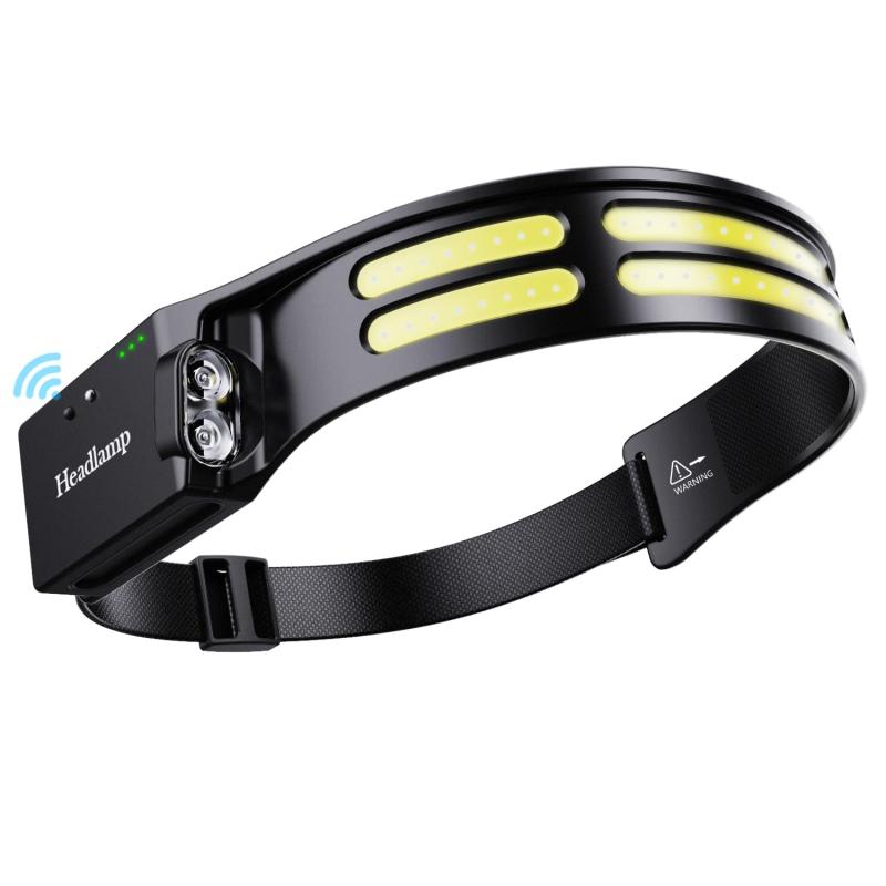 Tebool ヘッドライト Type-C充電式 大容量1800mAh 高輝度 LED 800ルーメン 手振りセンサー機能付き 4種点灯モード 赤＆白ライト 頭につけ ヘッドランプ 防水防塵 夜釣り 最適 登山 キャンプ 散歩 作【高輝度LE...