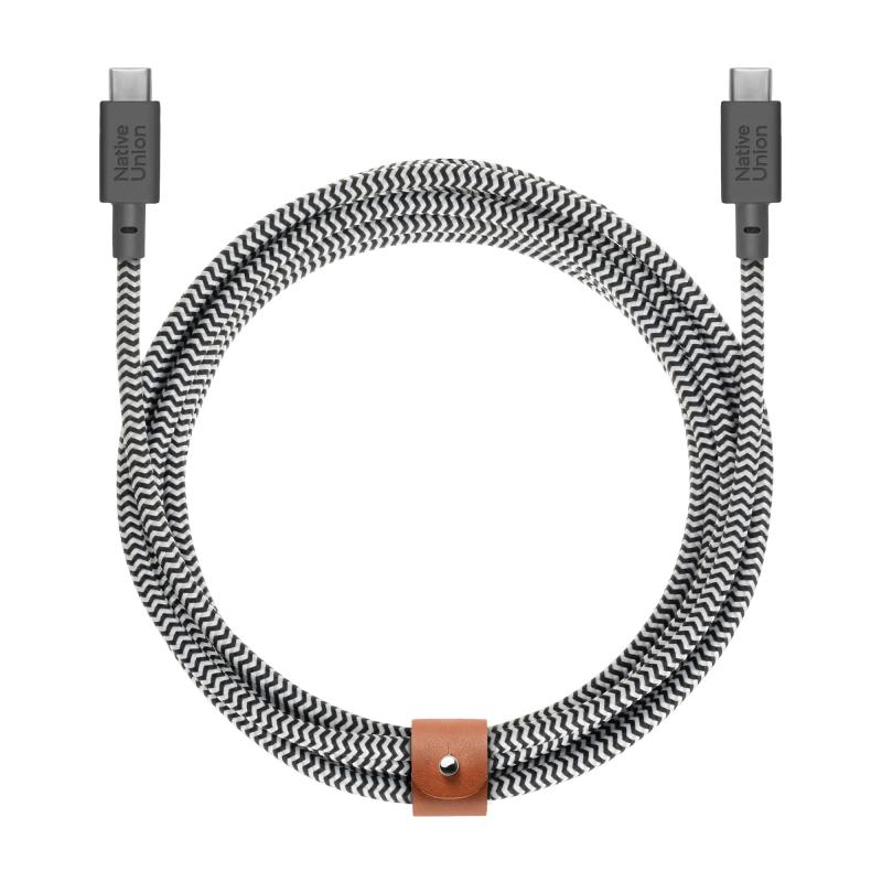 Native Union (ネイティブユニオン) Belt Cable XL Type-C 100W － USB-CからUSB-Cへの10フィート / 3メートル超強力充電ケーブル ケーブルストラップ付き － iPhone 16、MacBo...
