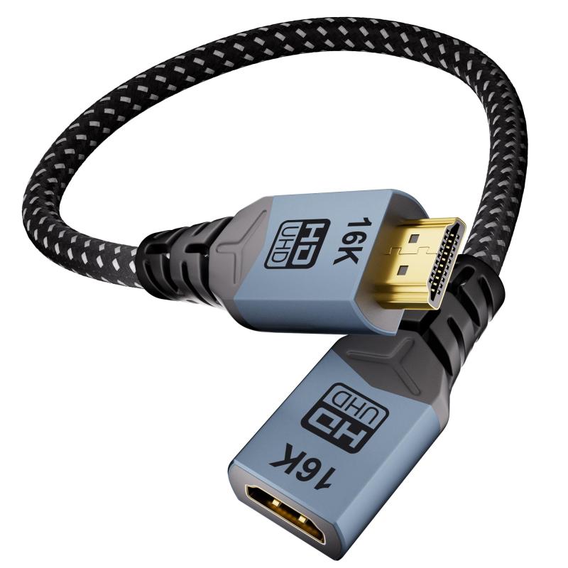 CABLAPTOP 16K ショート HDMI 延長ケーブル 0.32M オスメス、16K@60Hz 8K@120Hz 4K@240Hz 96Gbps、ポータブルデスクトップタイプ、TV スティック/ゲーム機/ノート PC 対応[フラッグシ...
