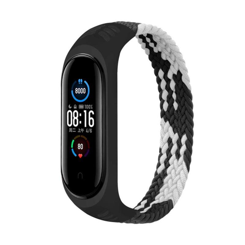 [KIMAIXA] 編組ソロループコンパチブルXiaomi Mi Band 7 6 5 4 3、弾性シリコン生地ナイロンスポーツストラップ交換リストバンドBraided Solo Loop コンパチブルXiaomi Band Miband ...