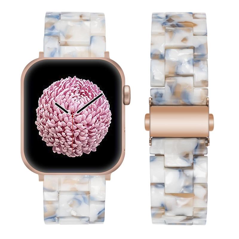 BinGeLi コンパチブル Apple Watch バンド 樹脂ベルト軽量 防水 アップルウォッチ バンド 腕時計ベルト ステンレス留め金 iwatch SE series 7/6/5/4/3/2/1対応(38mm 40mm 41mm, ...