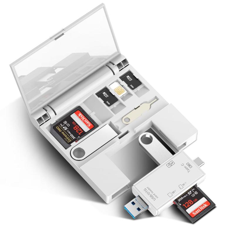【2026業界注目 l カードリーダー】 OOOUSE iphone SDカードリーダー タイプc/type-c/usb SDカード収納ボックス型 USB3.0/Type-C/Micro USB 3in1 ポート対応 多機能・高速度転送 ス...