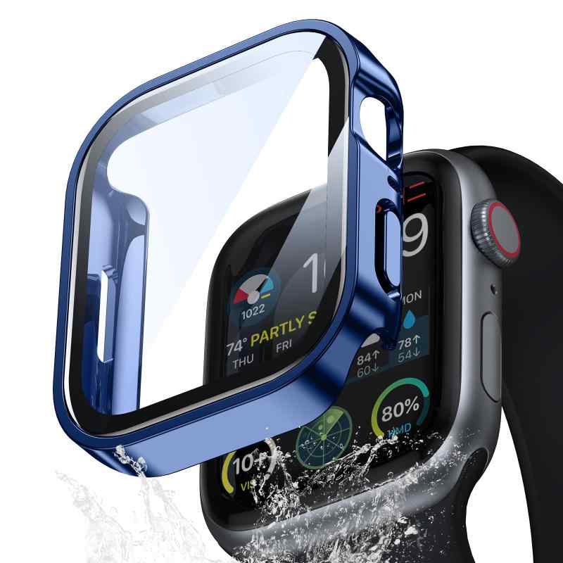 UIUIKA For Apple Watch カバー Series 9/8/7 41mm 対応 アップルウォッチ用 ケース 防水 一体型 新デザイン 3D直角エッジ Apple Watch ケース対応 全面保護 超薄型 装着簡単 耐衝撃 高...