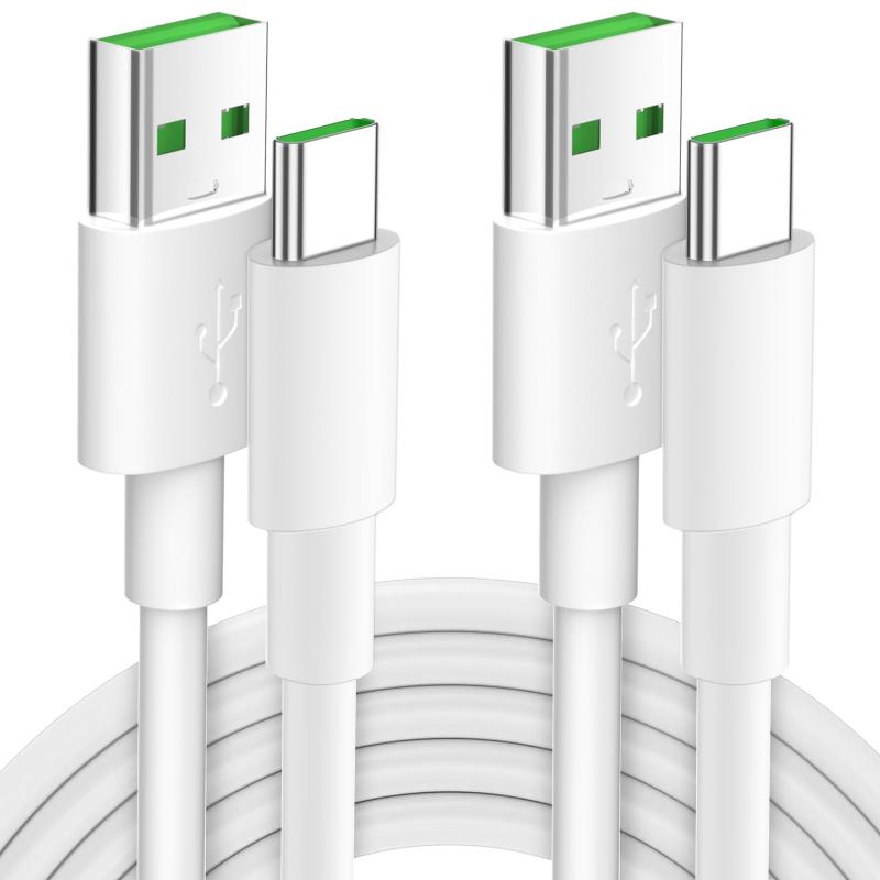 MACLE 65W USB Type-Cケーブル 6A 対応OPPO for SuperVOOC急速充電 ケーブル 1M/2本,白い対応SUPERVOOC 65W超急速充電：パッケージ内容：6A USBA to USBC 充電ケーブル*2本...