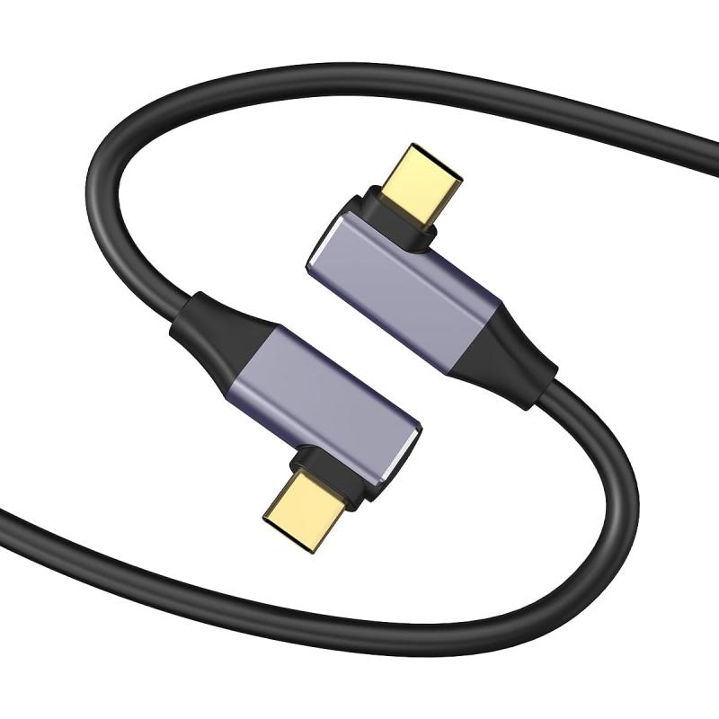 YAMCOWL USB Type-C to Type-c 3.2 ケーブル ライトアングル L字 USB3.2 Gen2x2 20Gbps 高速伝送 PD100W 急速充電 8K@60Hzビデオ出力 プロフェッショナル連写 データケーブル ...