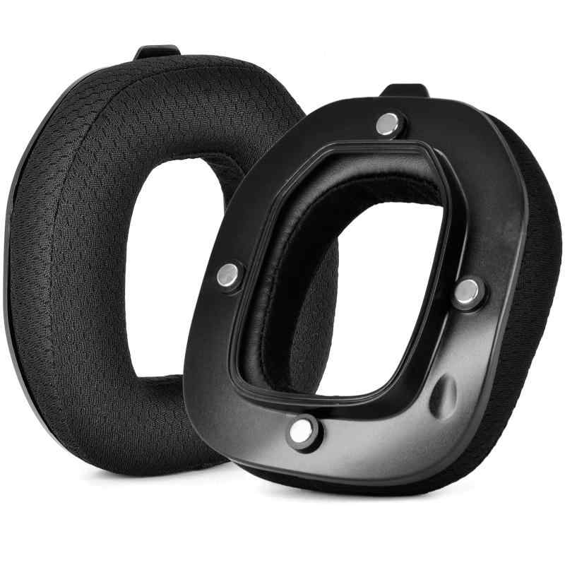 Astro A40TR 交換用イヤーパッドクッション Logitech astro A40TR ゲーミングヘッドセット ヘッドフォンイヤーパッド ヘッドセットイヤークッション修理パーツ (フットボールネット)通気性のある生地とメモリースポン...