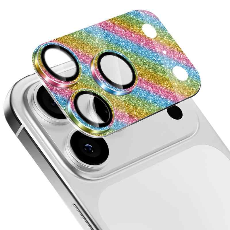 WoPail カメラフィルム iPhone 17 Pro(2025) 対応 カメラ保護 強化ガラス+アルミ合金 カメラカバー キラキラ レンズカバー キズ防止 耐衝撃 高透過率 貼り付け簡単 レンズ保護 アイフォン17プロ(2025)「互換...