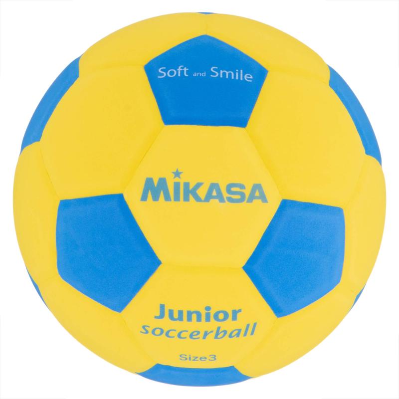 ミカサ(MIKASA) ジュニア サッカーボール 3号 スマイルサッカー 約150g イエロー/ブルー 貼りボール SF3J-YBL 推奨内圧0.10-0.15(kgf/㎠)EVA（スポンジ素材）3号球芝・土対応可能直径約19cm 円周約5...