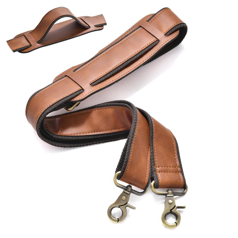 [Tonriga] ショルダーベルト バッグ用 耐荷重10kg 幅3.8cm 長さ調節可能（135cm） 合成皮革/ナイロン製 太めデザイン 丈夫 肩掛けベルト 交換用ストラップ ブラウン【ショルダーストラップの製品仕様】長さ調節可能: 1...