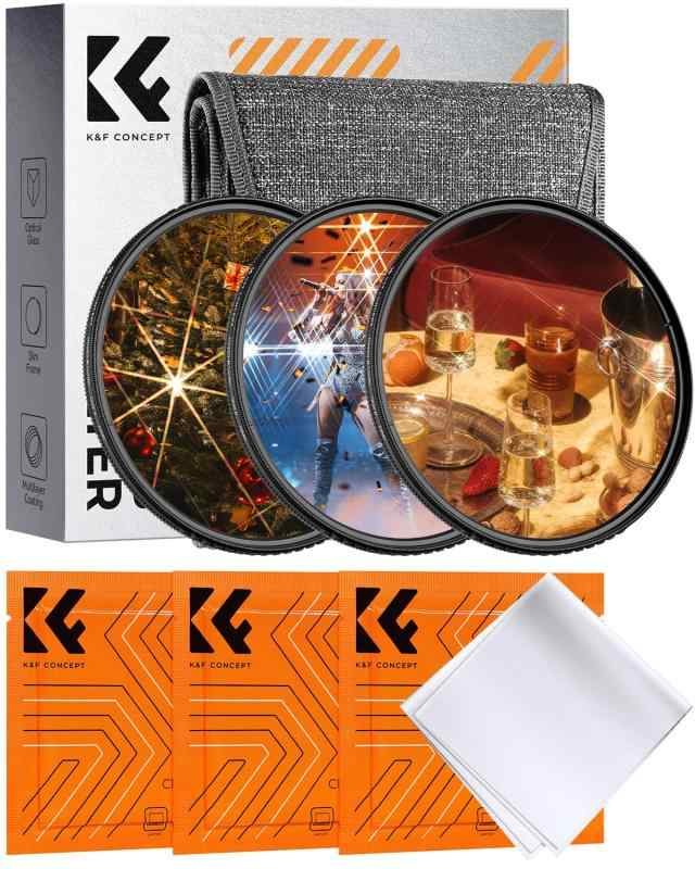K&amp;F CONCEPT 62mm クロスフィルター 長い線 4本 6本 8本 3点セット クロス効果 効果フィルター【クロスフィルター】K&amp;F CONCEPT クロスフィルターのパッケージ内容は、4本クロスフィルター+6本ク...
