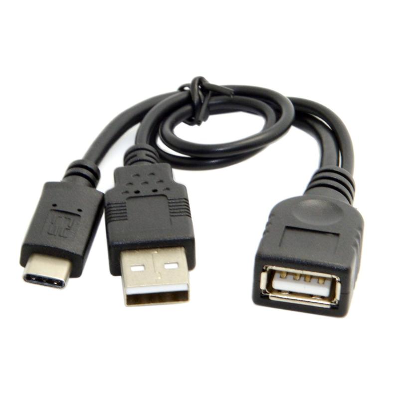 Cablecc USB-C Type-C USB 3.1 - USB 2.0 メス OTG データケーブル 携帯電話 Pro用電源付きCY USB 3.1 USB-C Type-C - USB 2.0 メス OTG データケーブル 携帯電話...