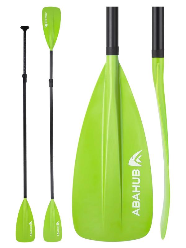 Abahub 4ピース SUP パドル/カヤックパドル、調整可能なスタンドアップパドルボードパドル、軽量アルミ合金 PU コーティングシャフト、グリーン プラスチック ブレードSUPとカヤックのさまざまな用途：この4セクションの多目的パドル...