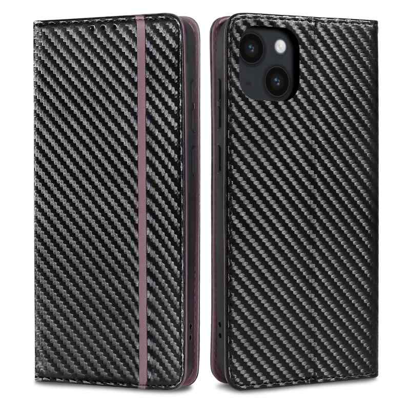 【iffeenny】「手帳型ケース·iphone15用」いphone15 ケース 手帳型 iphone 15 ケース 手帳型 炭素繊維 カード収納 耐衝撃 おしゃれ 薄型 横置きスタンド機能付 高質感 全面保護 財布型 内蔵マグネッ【対応機...