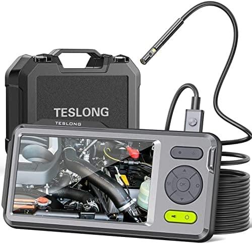 Teslong 工業用内視鏡カメラ 極細い5.0mm デュアルファイバースコープ 超細レンズ内視鏡 5" IPS スクリーンが付いている 点検用カメラ 検査カメラ5インチ1080P IPSスクリーン IP67防水ボアスコ【極細い5...