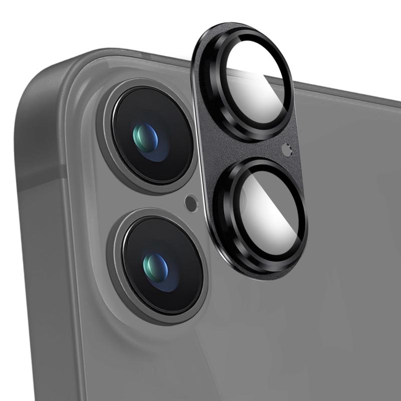Kakuki カメラフィルム iPhone 17/iPhone 16/iPhone 16 Plus 用 アルミ合金製＋AR高透過率強化ガラス 一体型レンズ保護フィルム 耐衝撃 露出オーバー防止 アルミ合金 カメラカバー(アイフォン17/16...
