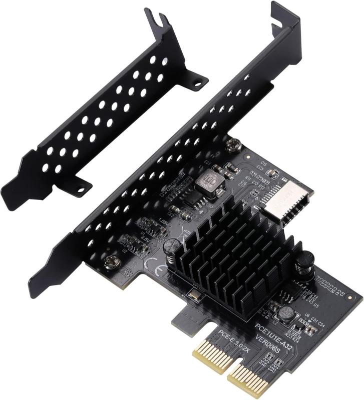 YABOANG USB3.1 GEN 2 eタイプ 拡張カード サポート PCIE X2 X4 X8 X16 ASM3142 usbカード固体コンデンサ： このタイプEからタイプCへの拡張ボードは、高性能エレクトロニクスと金属バッフルを装備...