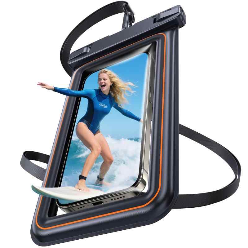 MINSLIS スマホ 防水 ケース【完全防塵防水】IP68 水中タッチ対応【浮くバッグ】スポンジ内蔵【全面保護】海/プール/お風呂/温泉対応 高透過率画面 顔認証 両手解放 ストラップ付き iPhone/Androi【IP68完全防塵防水...