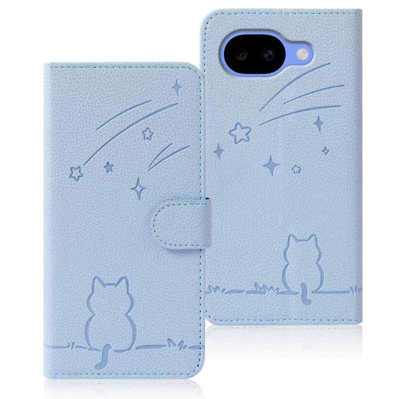 Rosbtib Google Pixel 10a ケース 手帳型 流れ星子猫 グーグルピクセル10a ケース 手帳型 可愛い 猫柄 Googleピクセル10a 用の 手帳型ケース 財布型 耐衝撃 携帯カバー カード収納 Pixel10aに適...