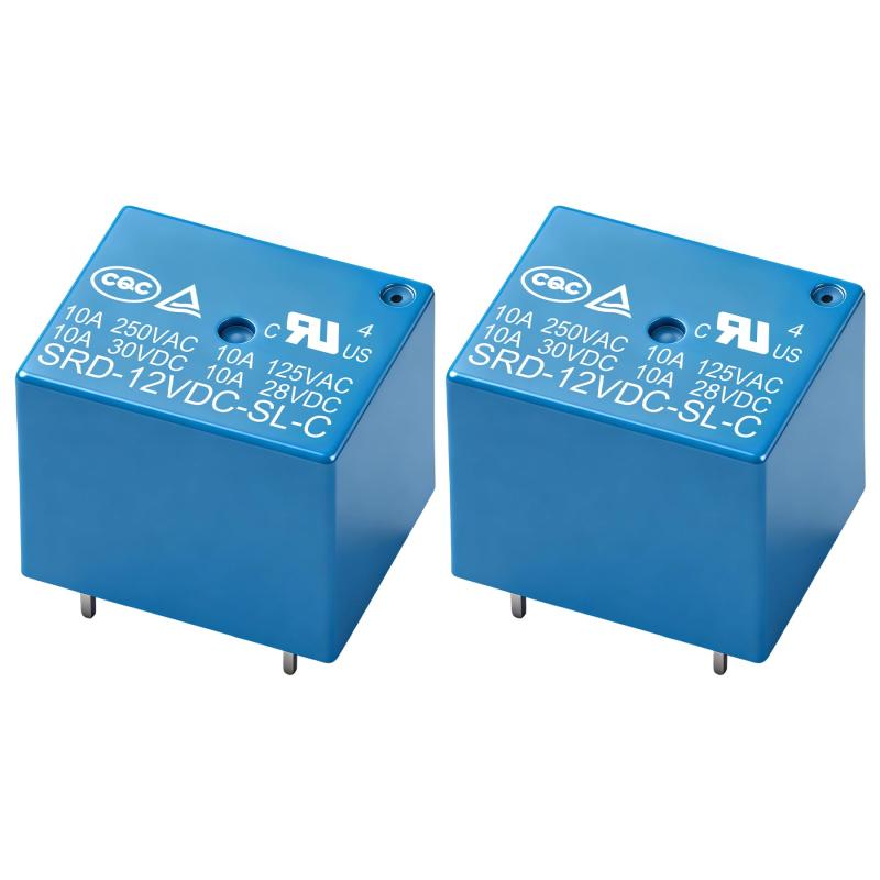 Weasch PCB パワーリレー SRD-12VDC-SL-C, DC 12V コイル, 10A 250VAC, SPDT, 5 ピン, 家電ボード用 (2)製品名: PCB 電磁パワーリレー; モデル: SRD-12VDC-SL-Cコイ...