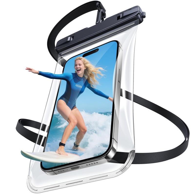 MINSLIS スマホ 防水 ケース【IPX8完全防水】水中タッチ対応【サイドボタン直操作】小物収納 お風呂/海/プール/温泉対応 高透過率画面 顔認証 両手解放 ストラップ付き iPhone/Android用 携帯ケー【水深30m対応の完...
