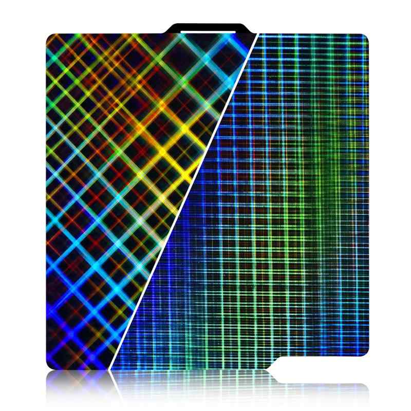 IdeaFormer IR3 両面 スムース レインボーメッシュ+レインボーチェック柄PES 257x257mm ビルドプレート for Bambu Lab X1/X1C/X1E/X2D/P1P/P1S/P2S/A1に適用 バネ鋼 スプリン...