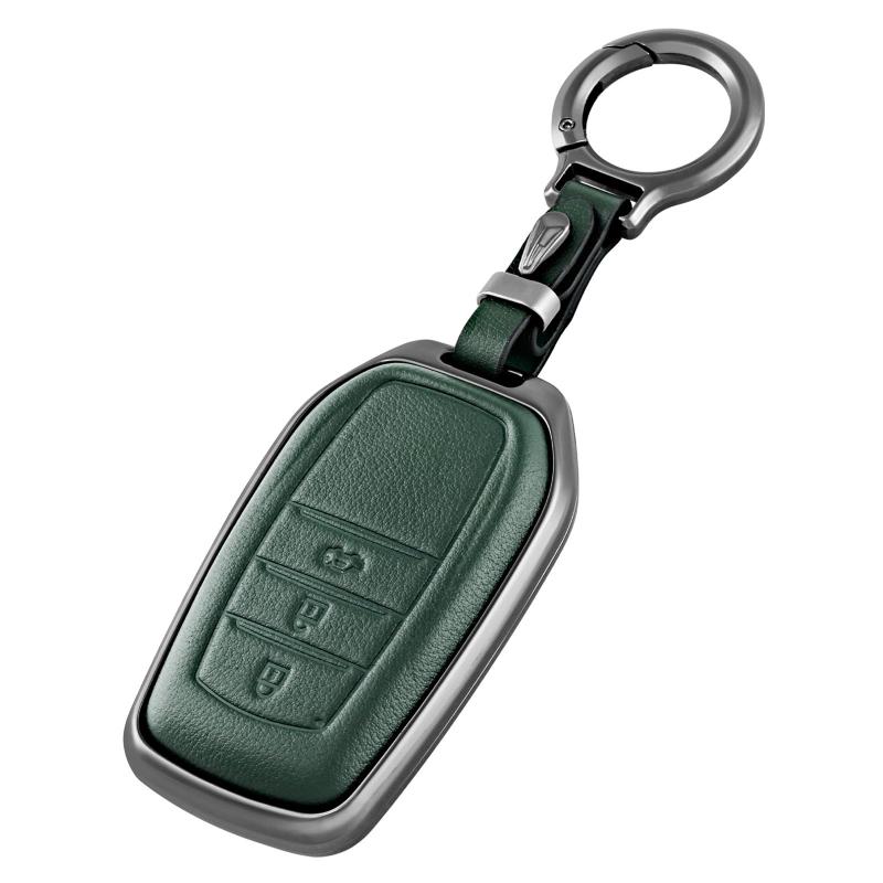 [OFFCURVE] TOYOTA/トヨタ専用 キーケース 亜鉛合金＋本革素材カーキーボ 3ボタン 新型ランクル250系/ハリア80系/ヤリスクロス/カローラクロスに適用 防水 傷防止 電波を妨げず 衝撃防止 スマート【適合車種】Toyot...