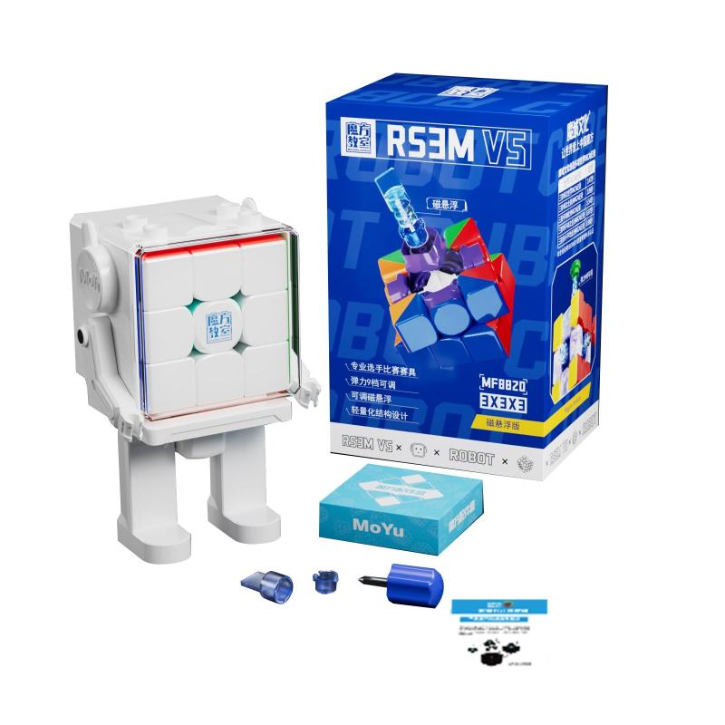 Moyu RS3M V5 3X3 霧面です スピード キューブ ロボット形ディスプレイ ボックス、3x3 パズル キューブ ステッカーなし rs3mv5 MagLev マスター キューブ スピード キューバーのためのギフト コーテ【コストパ...