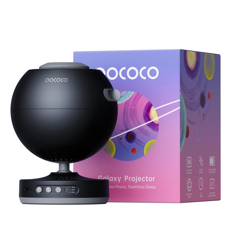 POCOCO プラネタリウム 家庭用 スタープロジェクターライト ベッドサイドランプ 5K超高透過レンズ（95%）＆200万画素回転ディスク タイマー機能付き 交換可能な光学フィルムディスク付き 子【家庭用プラネタリウムで叶える“おうちで星...