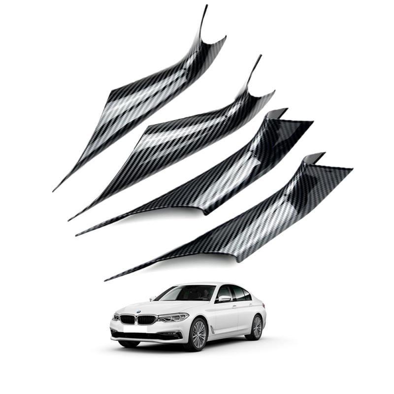 KOKATO BMW 5シリーズ G30 G31 （2017-2024） 内部ドアハンドルカバー ドアハンドルプロテクター ドアハンドル ガーニッシュ 内装 パーツ ABS製 4PCS （カーボン調）【車種専用設計】BMW 5シリーズ G3...