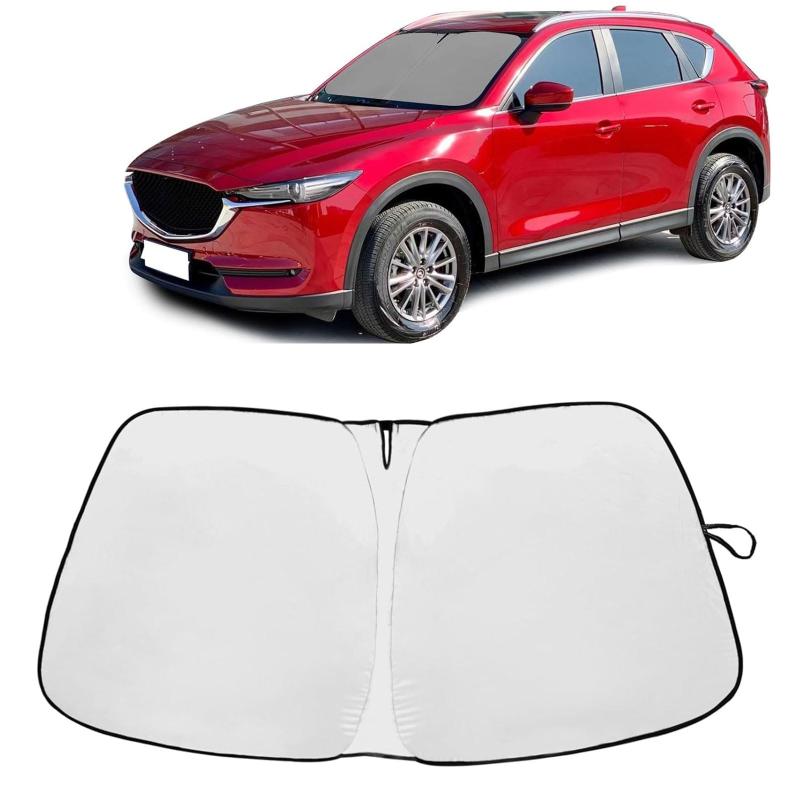 マツダ CX-5 KF系専用設計 フロントガラス用サンシェード KFEP KF5P KF2P 2017年2月〜現行対応 収納袋付き 簡単取付 UVカット 遮光 断熱 車内温度上昇防止 車中泊 駐車時 プライバシー保護🚗【車種...