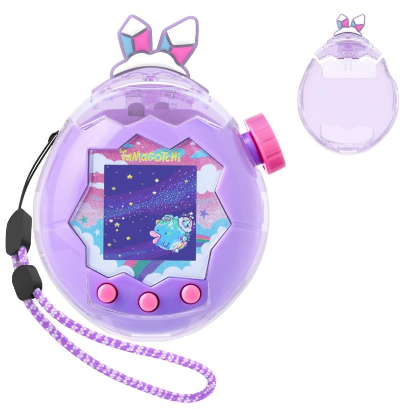 CONTEME Tamagotchi Paradise用クリアケースと交換用蓋セット、DIYファン、コレクター、ディスプレイに最適、Paradise Tamagotchiアクセサリー用、ストラップ付き（デバイス/フィルムなし） (モデル-C...