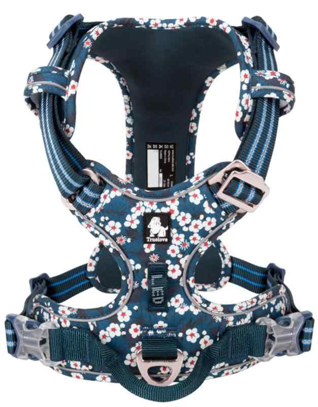 cocomall 2020新型 犬用ハーネス 犬用胴輪 ドッグ ペット用品 ハーネス 3M反射材料 訓練 ナイロン製 小型犬、中型犬、大型犬に向け 通気性 調節可能 (S, Saxony Blue)【新しいデザイン】：以前のより完璧なデザイ...