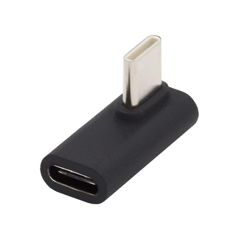Cablecc 90度ロープロファイル 左右角度 USB 3.1 Type-C オス - メス 延長アダプター ノートパソコン タブレット 携帯電話用アダプターはType Cケーブルを延長できます。タイプCコネクタ用のリバーシブルデザイン、...