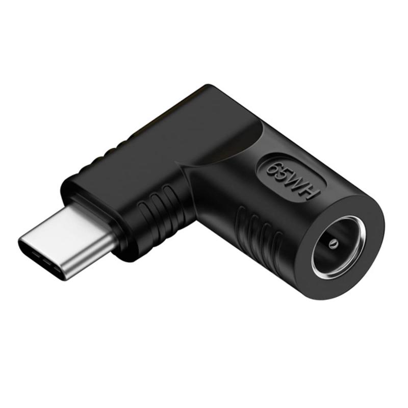 CYアダプターDC 20 Vジャック5.5 x 1.7 mm入力USB-C Type-C出力90度直角電源プラグ充電アダプター65 Wアングルタイプポート周りのスペースが限られている場合でも、メスポートに接続できます。ラップトップ電話用のU...
