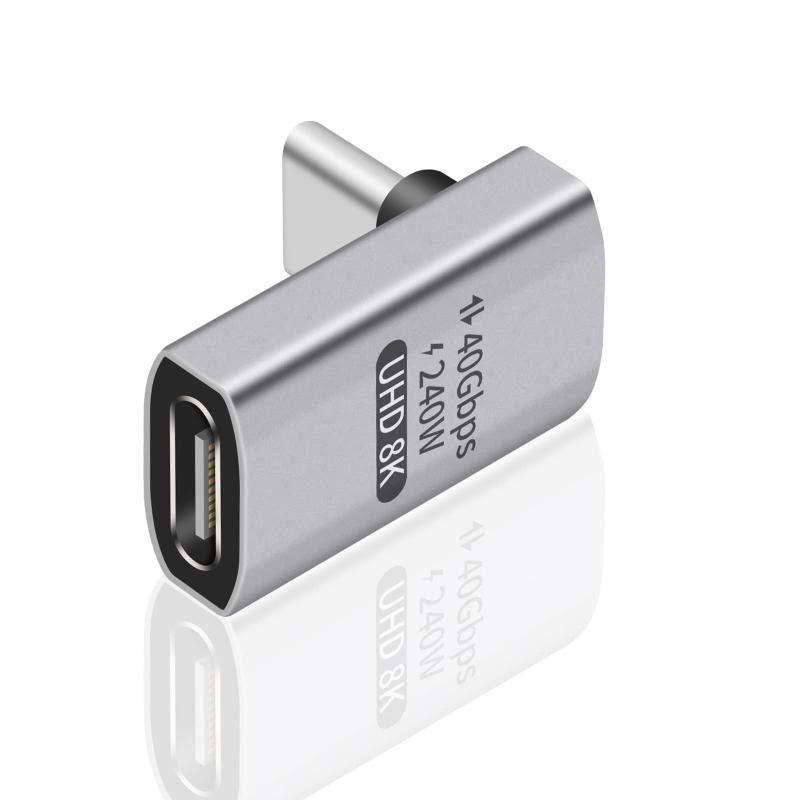 Duttek USB Type-c 変換アダプターL字型、USB C コネクタ L字、240W PD急速充電40Gbps Thunderbolt サポート8KビデオタイプCオスメスアダプター240W電力供給対応、ノートパソコン、タブレット、...