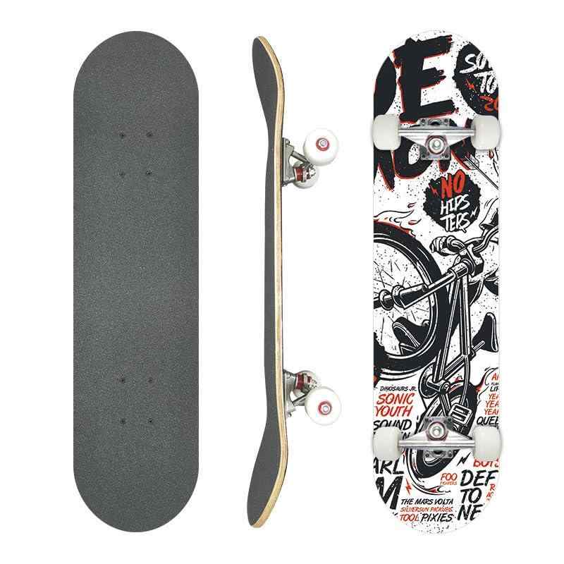 Dganliスケボー 子供 初心者 スケートボード 31x8インチ skateboard コンプリート 完成品 7層カナディアンメープル製 ダブルキック 若者 キッズ こどもの日 誕生日 プレゼント (自転車)【7層のメープルで加工され】デ...