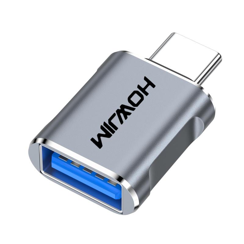 HOWJIM USB Type-C 変換アダプタ 10Gbps 高速データ転送 急速充電 USB 3.2 (メス) to Type-C (オス) 変換アダプタ OTG対応 アルミ合金外殻 Phone 15/16/17 Pro Max Pad...