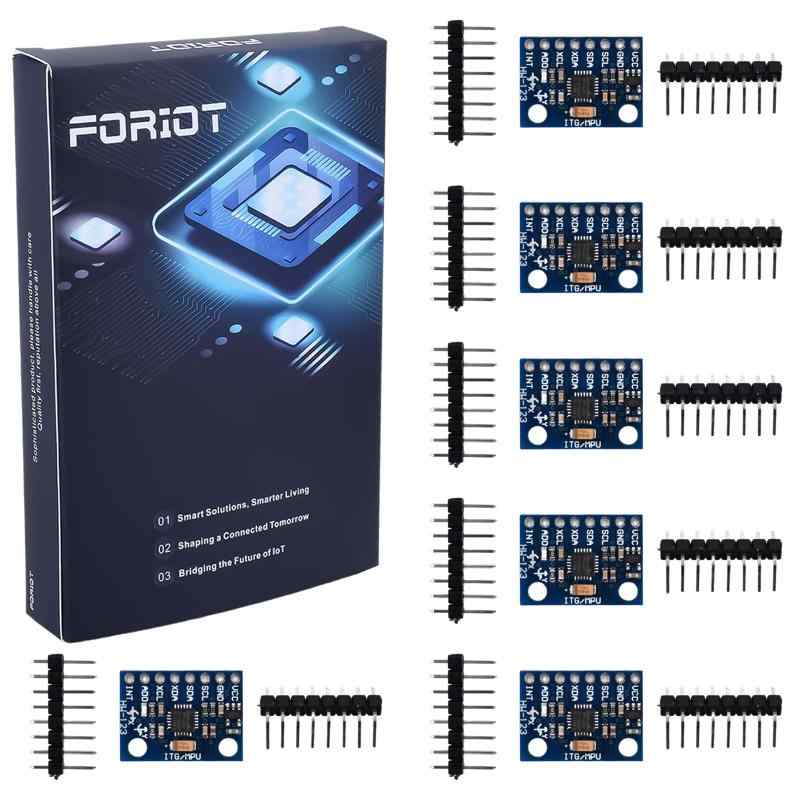 FORIOT 6個 GY-521 MPU6050 3軸加速度計 ジャイロモジュール MPU-6050 6 DOF 6軸加速度計 DIYキット 16ビットADコンバーター データ出力 IIC I2C [DC 3-5V][GY-521]:MPU...