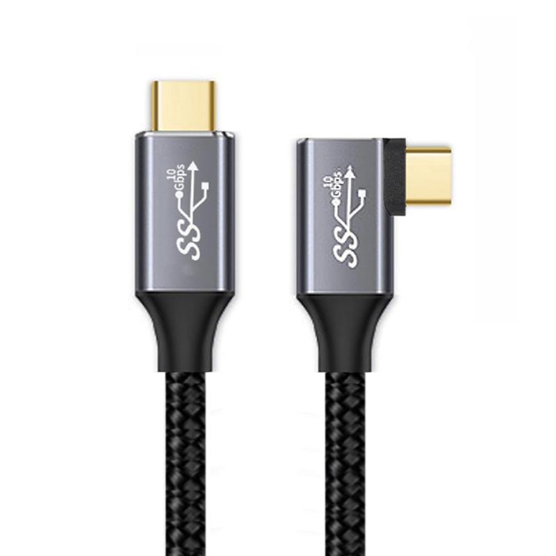 Cablecc 10Gbps USB-C USB3.1タイプCGen2オスデータビデオ100Wケーブル90度左右角度Eマーカー50cm10Gbps USB-C USB 3.1タイプCオス-オスデータビデオケーブル、Eマーカー付き90度左右角...