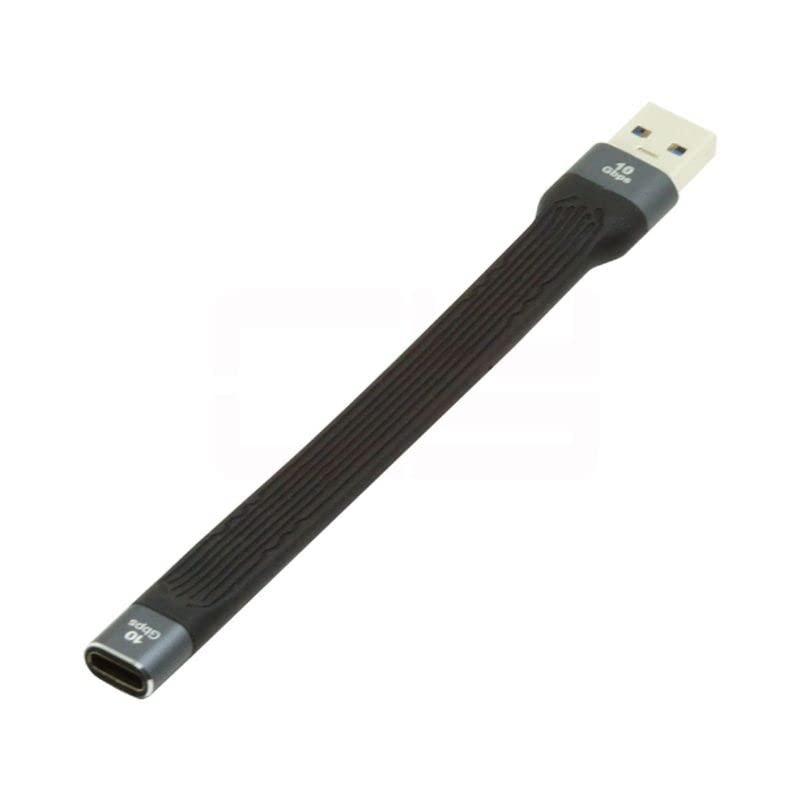 cablecc USB 3.1 Type C メス - USB3.0 Type A オス フラットスリム FPC 10Gbps データケーブル 13cm ノートパソコン&amp;携帯電話用Type CコネクタはUSB 3.1用の新しいデザイ...