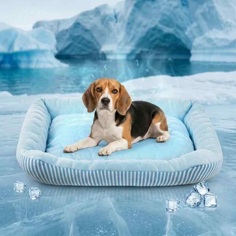 Mofech 猫 ベッド 犬 ベッド ひんやり ペット ソファー ひんやり 夏用 スクエア型 クールごろ寝マット 洗える 暑さ対策 アイスシルク生地 小中大型犬用 クッション ペット マット ベッド 犬猫【暑さ対策】犬猫兼用夏暑さ対策品とし...