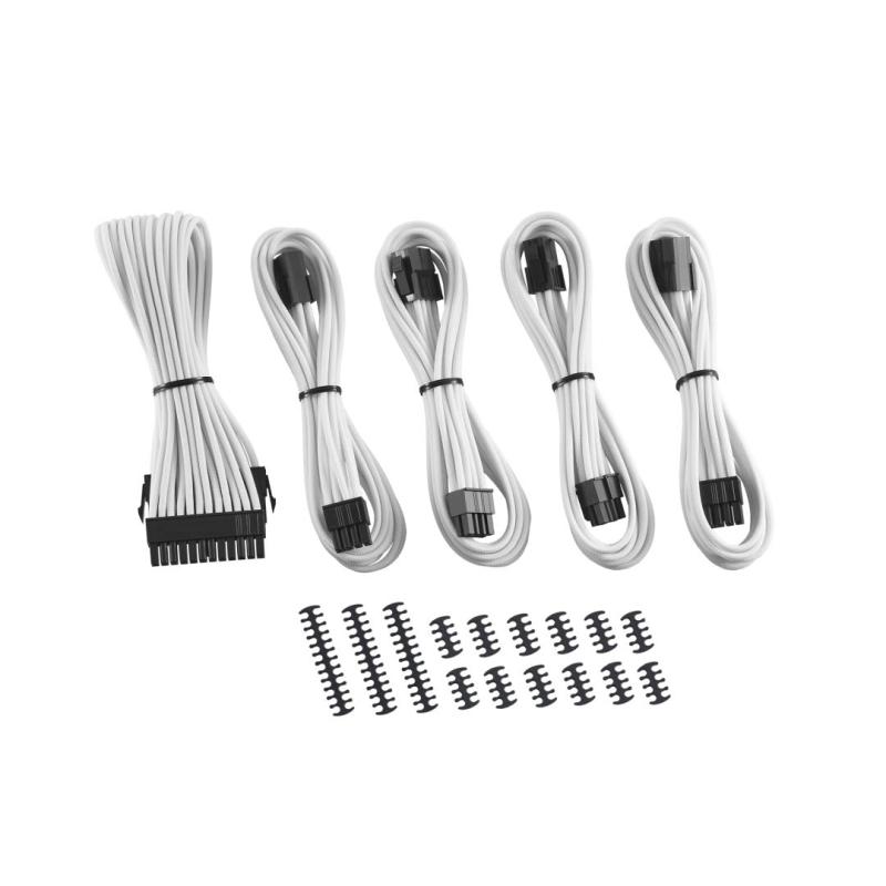 CableMod 8+8 Series Classic ModMesh Sleeved Cable Extension Kit (White)鮮やかなModMeshスリーブ2x8ピンPCI-eが含まれています黒のケーブルコームが含まれていま...