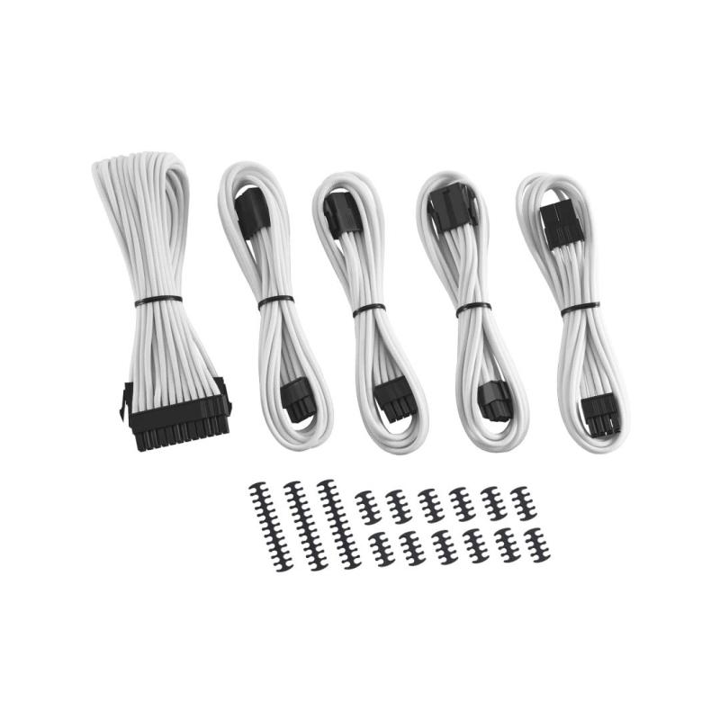 CableMod 8+8 Series Classic ModFlex Sleeved Cable Extension Kit (White)高級感あふれるModFlexスリーブ2 x 8-pin PCI-eを含むブラックケーブルコーム付属...