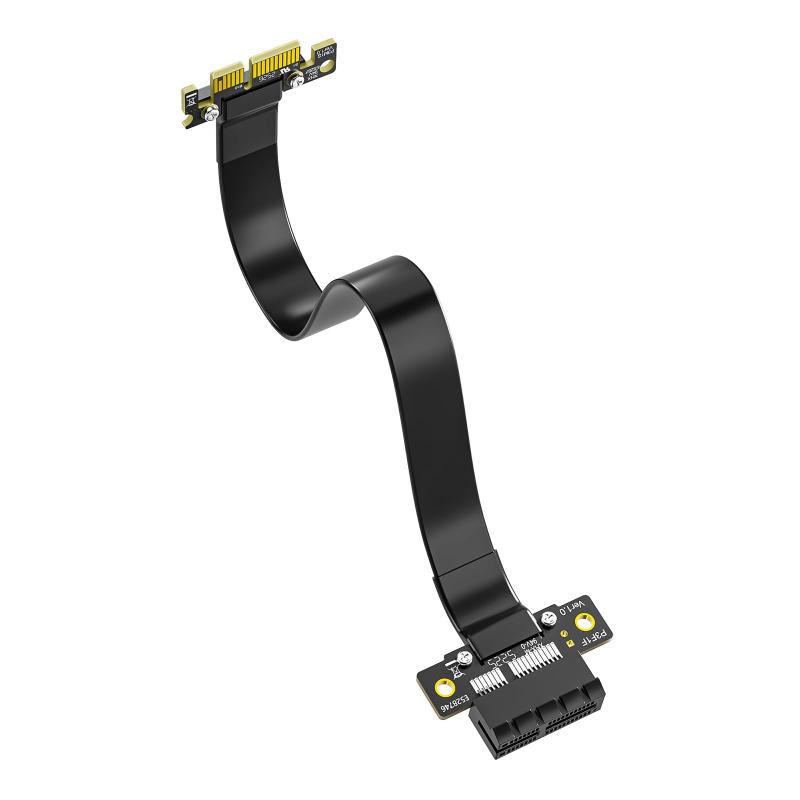 10Gtek PCIE 3.0 延長ケーブル X1 to X1 オス-メス スロット ストレート to ストレート エクステンダーライザーケーブル 干渉防止EMI素材 20cm (P311MF1120）PCIe 1X to 1Xゴールドフィ...