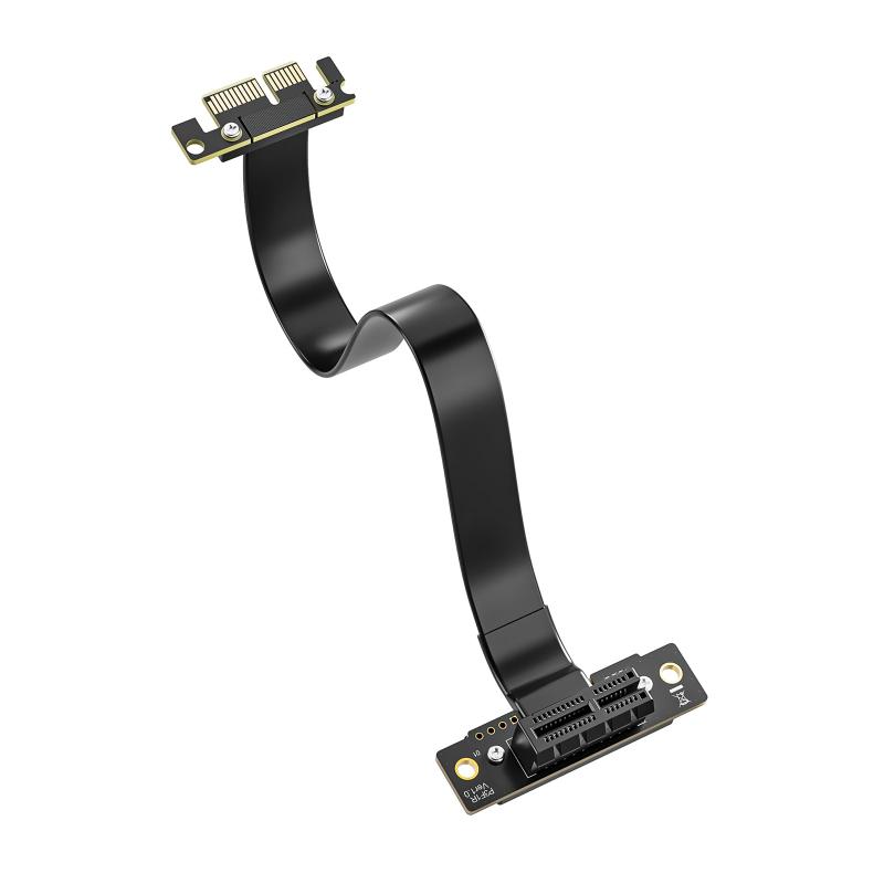 10Gtek PCIE 3.0 延長ケーブル X1 to X1 オス-メス スロット 90°to 90° ライザーケーブル ライザーカード エクステンダーケーブル 干渉防止EMI素材 25cm (P311MF5525)ゴールドフィンガーは浸...