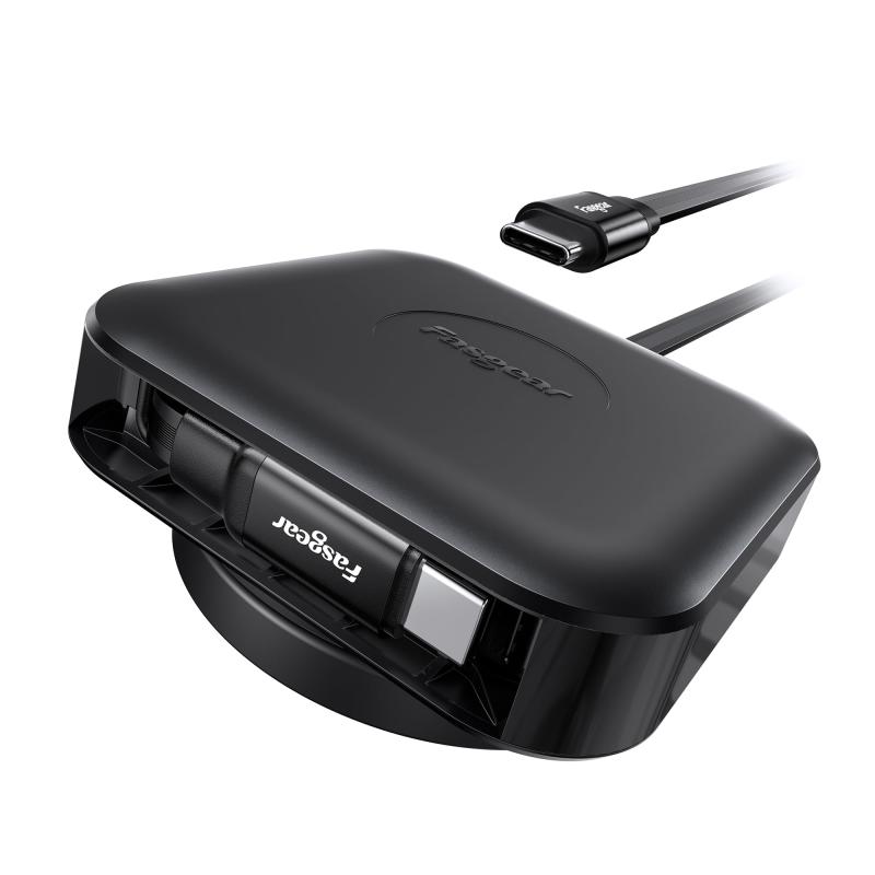 Fasgear片側巻き取り式usb Type C to Cケーブル、60W PD/PPS急速充電巻き取り式USB C to USB C 充電器コード、i-Phone17 16 15 Pro Max/i-Pad Pro/Mac-Book/Sa...