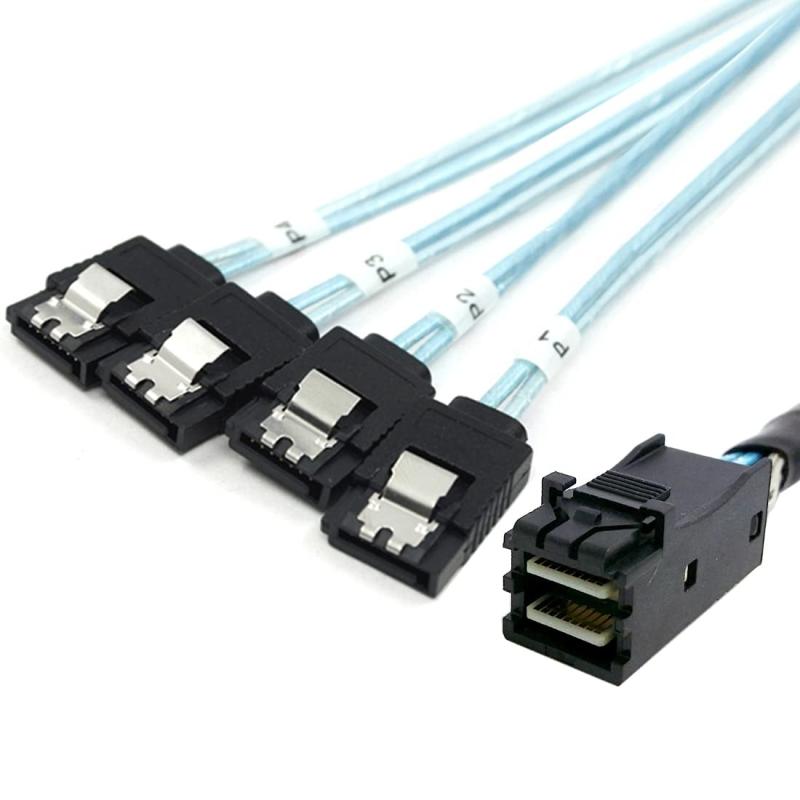 CHENYANG CY 内部 Mini SAS SFF-8643 ホスト→ 4 SATA 7ピン ターゲット ハードディスク 6Gbps データサーバー RAIDケーブル発売時にSAS 3.0仕様で使用可能。 ケーブルの材質は変更される可能...